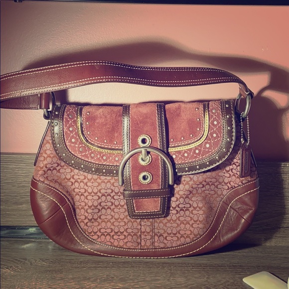 Coach | Bags | Coach Soho Signature Collection Maroon | Poshmark
